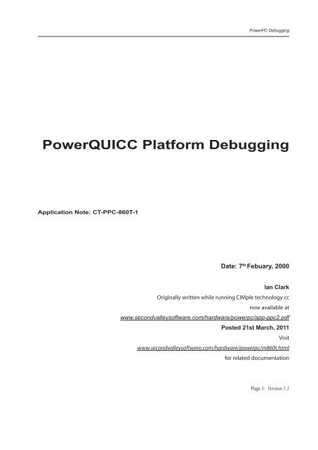 PowerQUICC Platform Debugging
