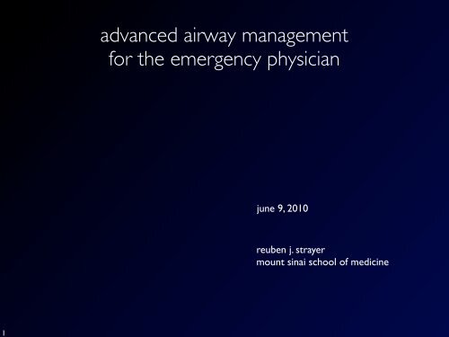 advanced airway management for the emergency physician