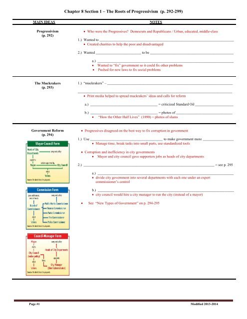 Chapter 8 Section 1 â The Roots of Progressivism ... - Elkhart USD 218