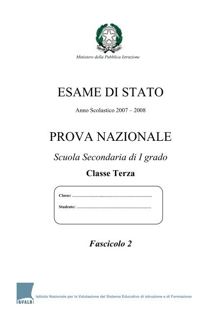 prova invalsi 2007 â 2008 italiano terza media - engheben.it