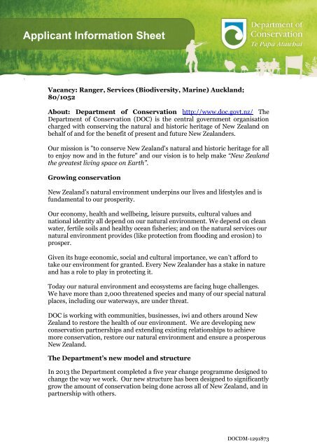 Applicant Information Sheet