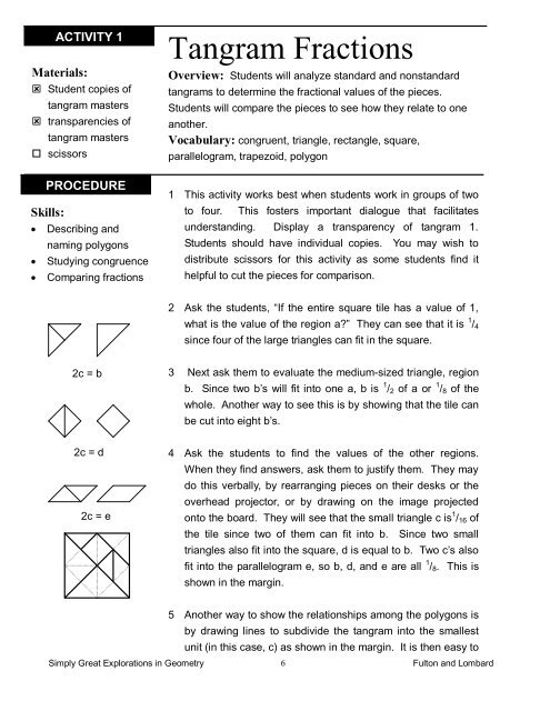 Tangram Fractions
