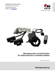 OKIMAT 2SL Mounting guideline for the manufacturer of ... - Okin.de