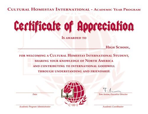 AYP Certificate High School