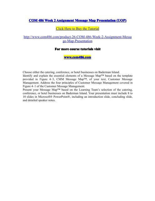 COM 486 Week 2 Assignment Message Map Presentation -com486dotcom