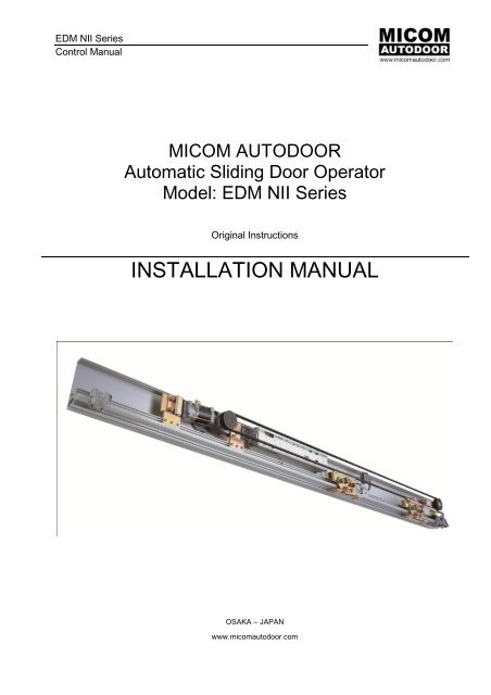 INSTALLATION MANUAL