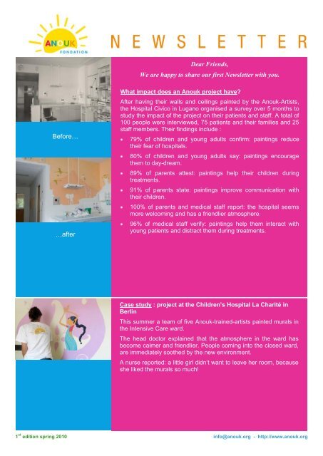 after Dear Friends, We are happy to share our first Newsletter with you.