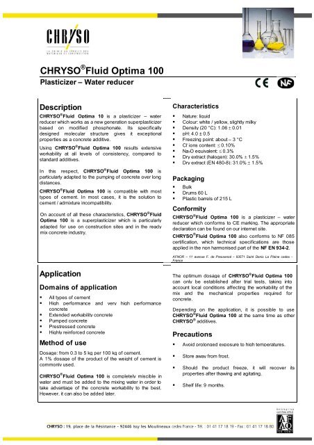 CHRYSO Fluid Optima 100