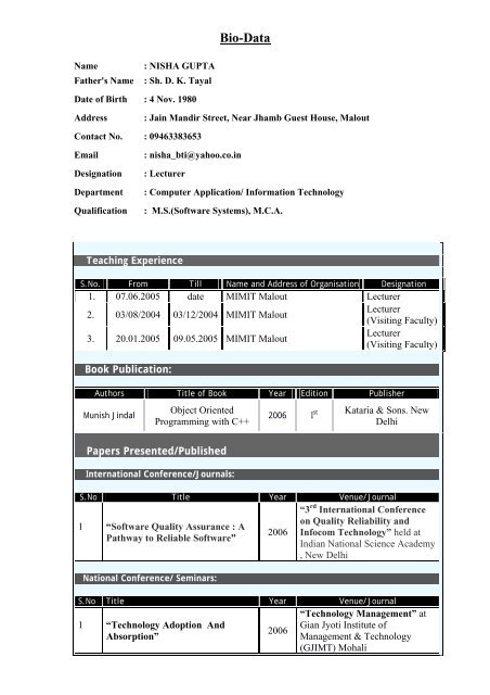 Bio-Data