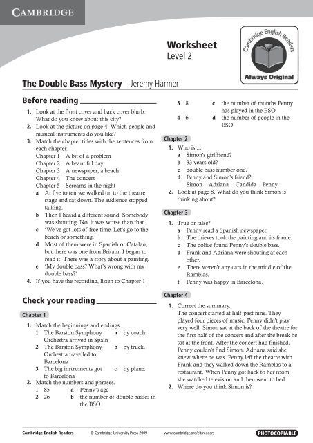 Worksheet - Cambridge University Press