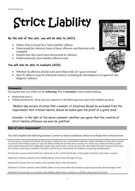 Strict Liability Offences
