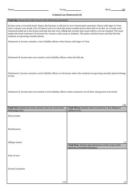 Task One: Assess the truth of each of the following statements ...