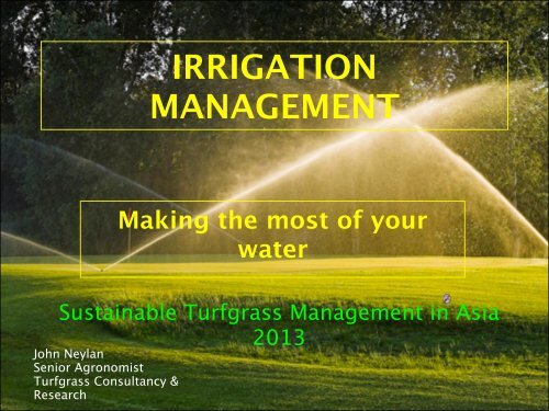 IRRIGATION MANAGEMENT