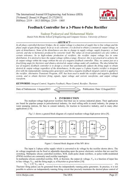 Feedback Controller for a 3-Phase 6-Pulse Rectifier