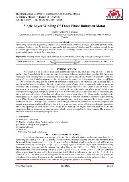 Single Layer Winding Of Three Phase Induction Motor