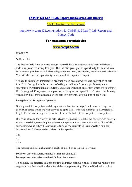 COMP 122 Lab 7 Lab Report and Source Code-comp122dotcom