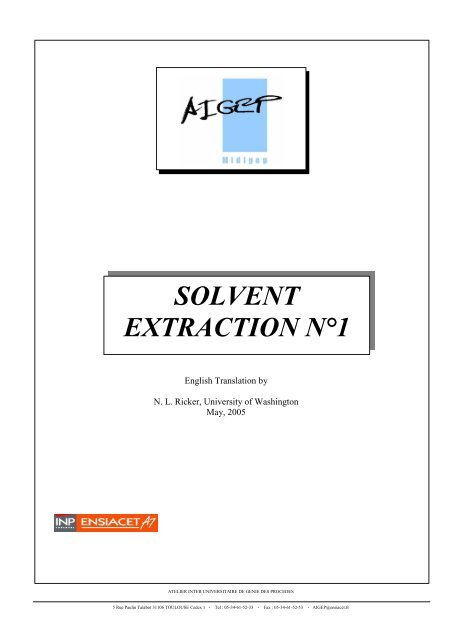 SOLVENT EXTRACTION N°1