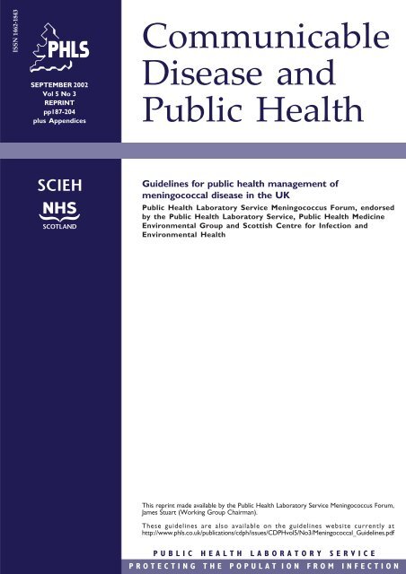 Guidelines for public health management of meningococcal disease