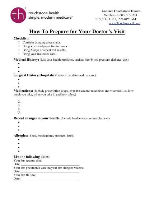 How To Prepare for Your Doctor’s Visit