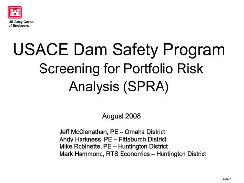 USACE Dam Safety Program