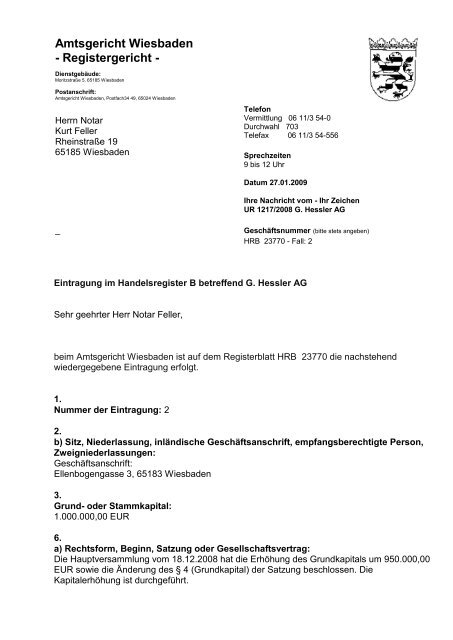 Amtsgericht Wiesbaden - Registergericht