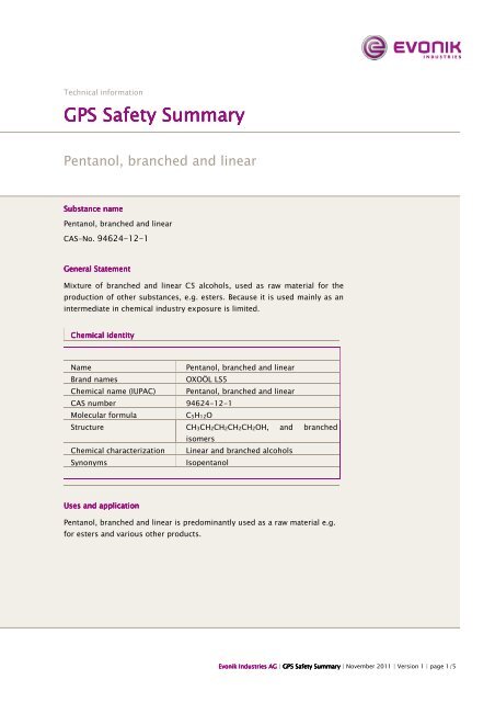 Isopentanol Structural Formula