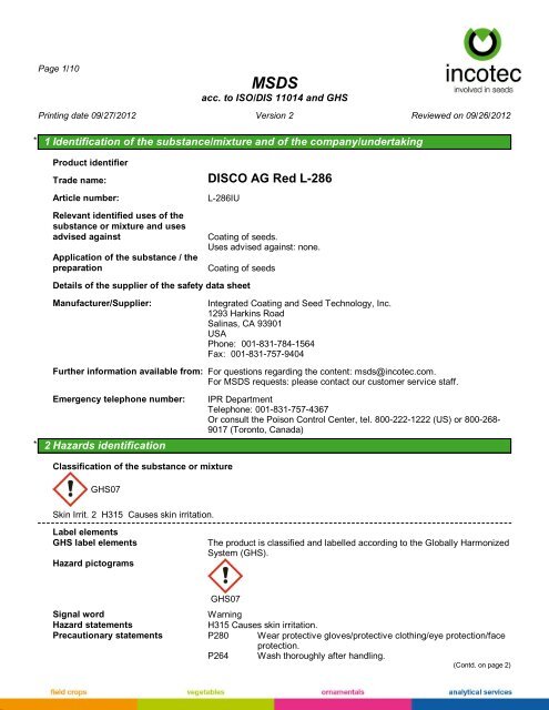 DISCO AG Red L 286 Incotec
