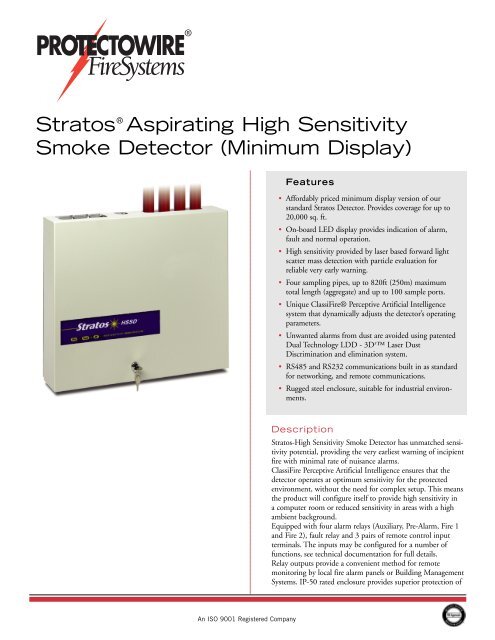 Stratos Aspirating High Sensitivity Smoke Detector (Minimum Display)