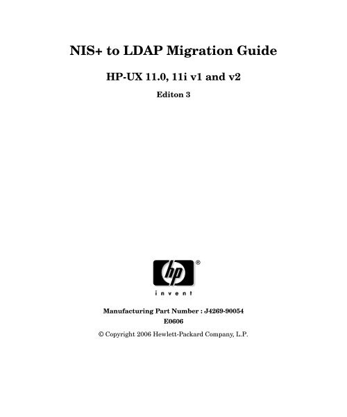 NIS+ to LDAP Migration Guide - Hewlett Packard