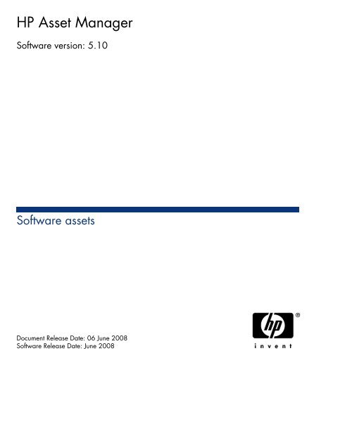 HP Asset Manager 5.10 - Software assets