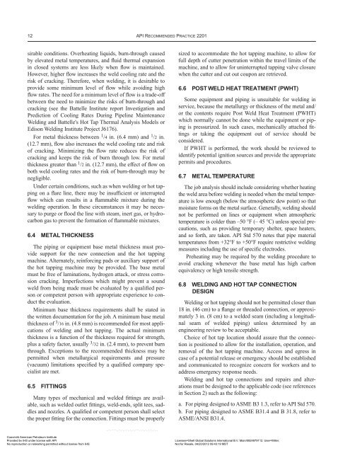 SAFE HOT TAPPING PRACTICE