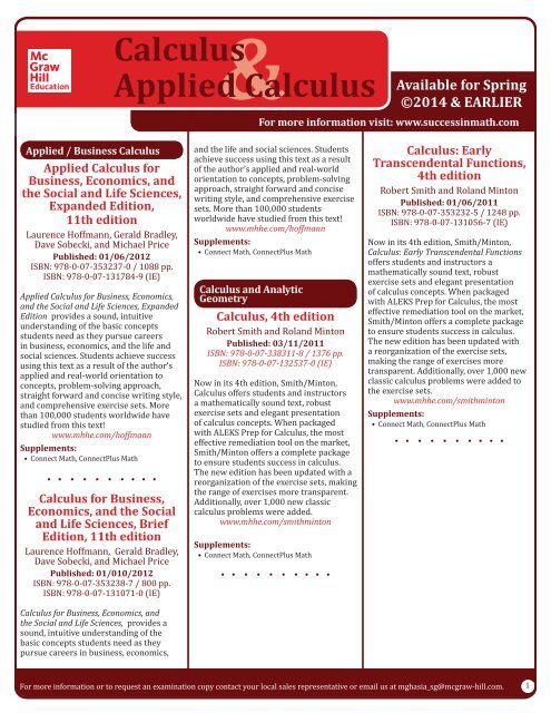 Calculus Applied Calculus