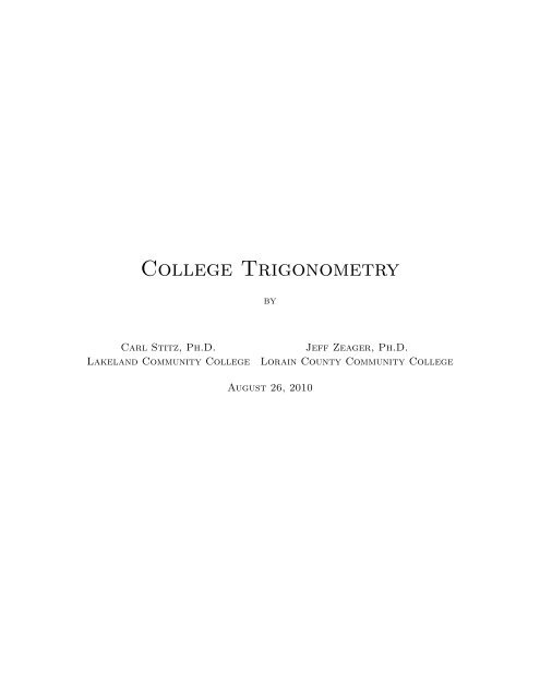 College Trigonometry