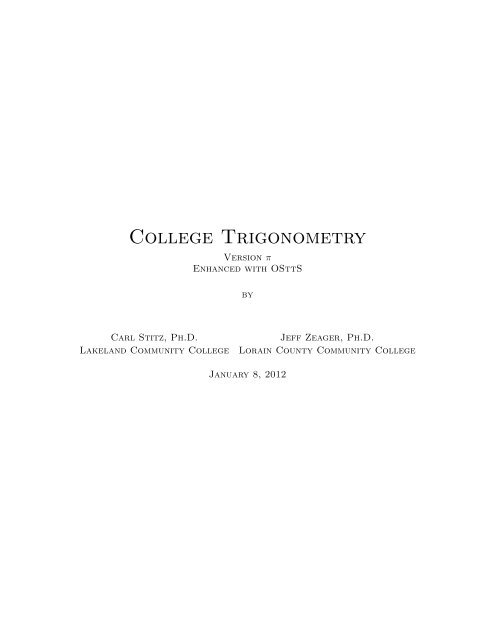 College Trigonometry