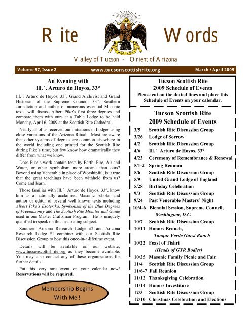 Rite Words - Tucson Scottish Rite