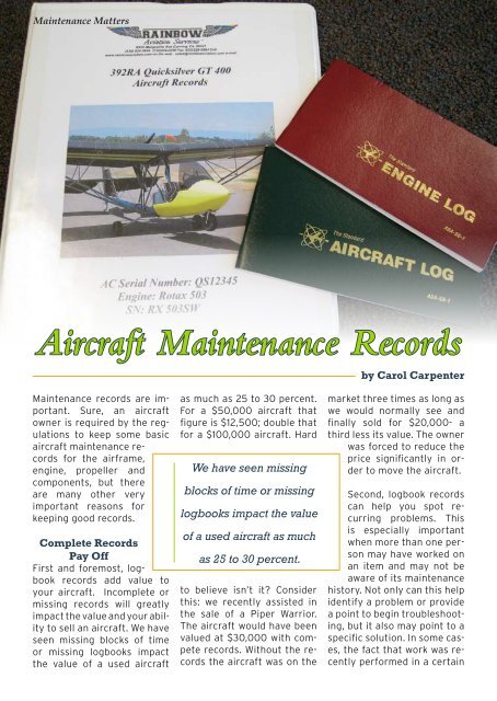 Aircraft Maintenance Records aircraft-maintenance-records