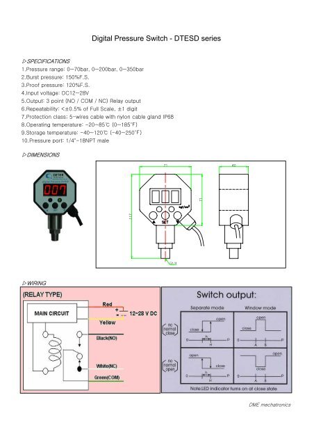 Digital Pressure Switch - DTESD series