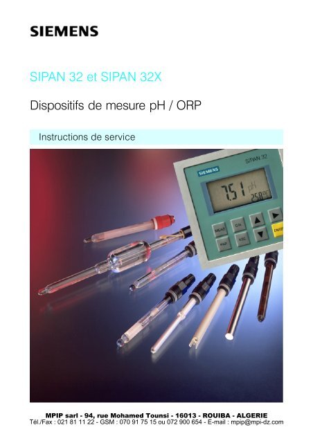 SIPAN 32 et SIPAN 32X Dispositifs de mesure pH / ORP