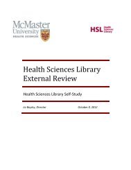 2004-2005 - Health Sciences Library McMaster University