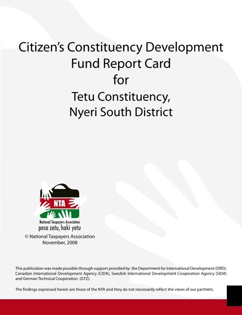Citizen’s Constituency Development Fund Report Card for