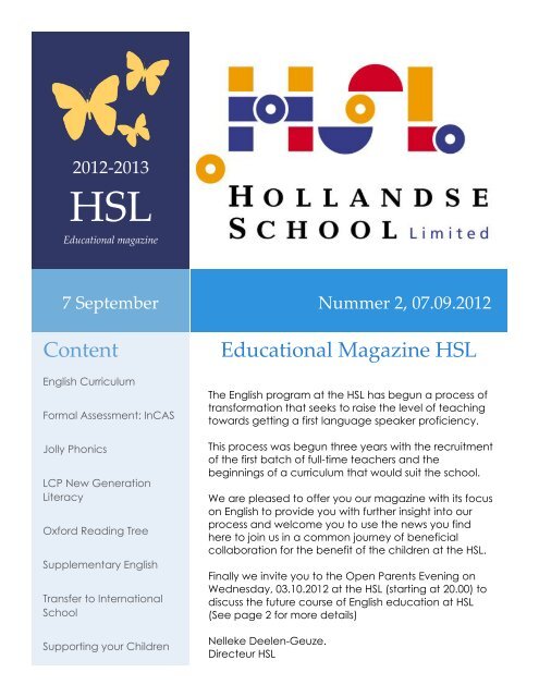 Content Educational Magazine HSL - Hollandse School Singapore
