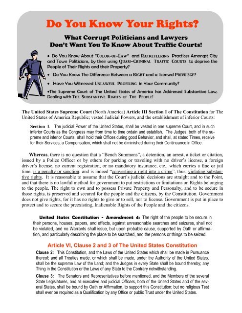 Do You Know Your Rights?