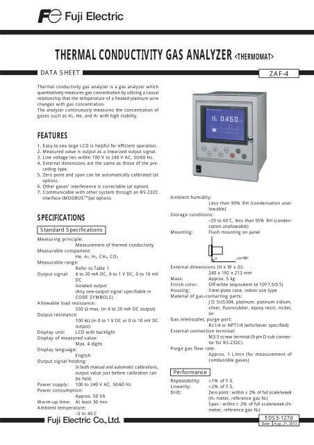 THERMAL CONDUCTIVITY GAS ANALYZER