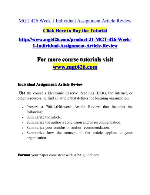 MGT 426 Week 1 Individual Assignment Article Review.pdf MGT 426 Week 1 Individual Assignment Article Review.pdf