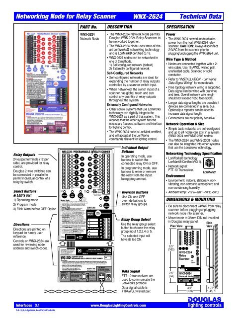 LonWorks Nodes - Douglas Lighting Control
