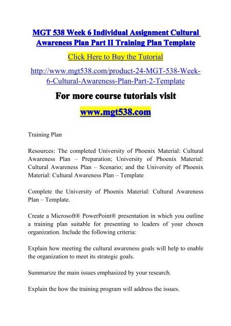 MGT 538 Week 6 Individual Assignment Cu MGT 538 Week 6 Individual Assignment Cu