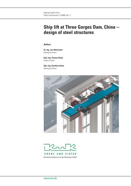 Ship lift at Three Gorges Dam, China − design of steel structures