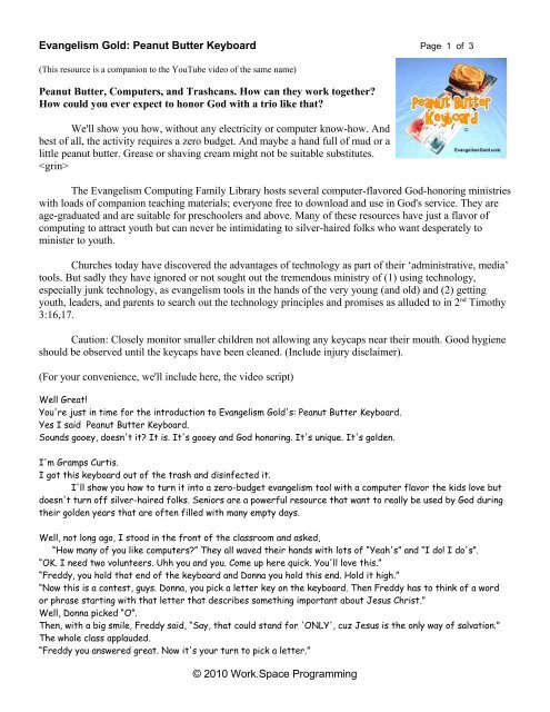 Peanut Butter Keyboard - Wsprog.com