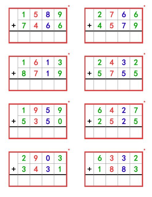 Printable Dynamic Addition Cards - Montessori Album