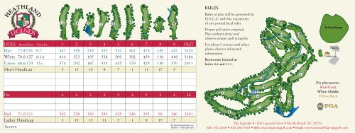 Heathland Scorecard - Legends Golf & Resort